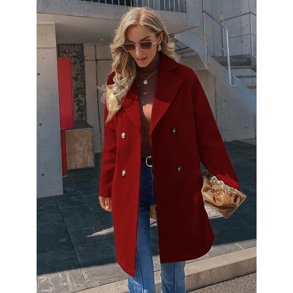 WILA | Jackets & Coats | Preppy Fall Double Button Overcoat Pea Coat ...